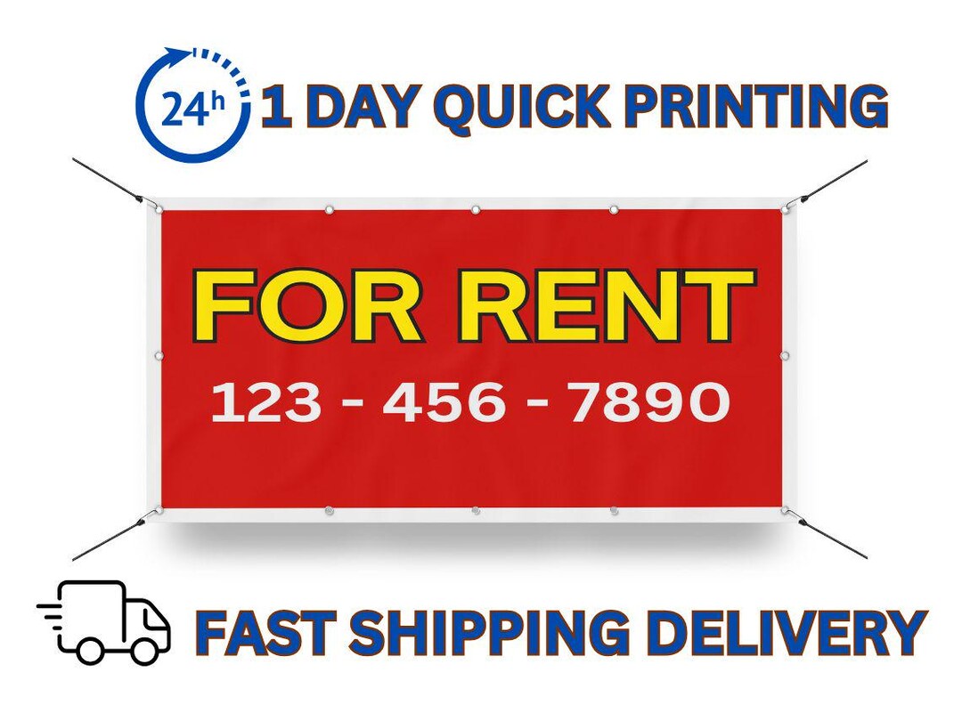 For Rent Vinyl Banners, Business Banner, Sign, Personalized Design ...