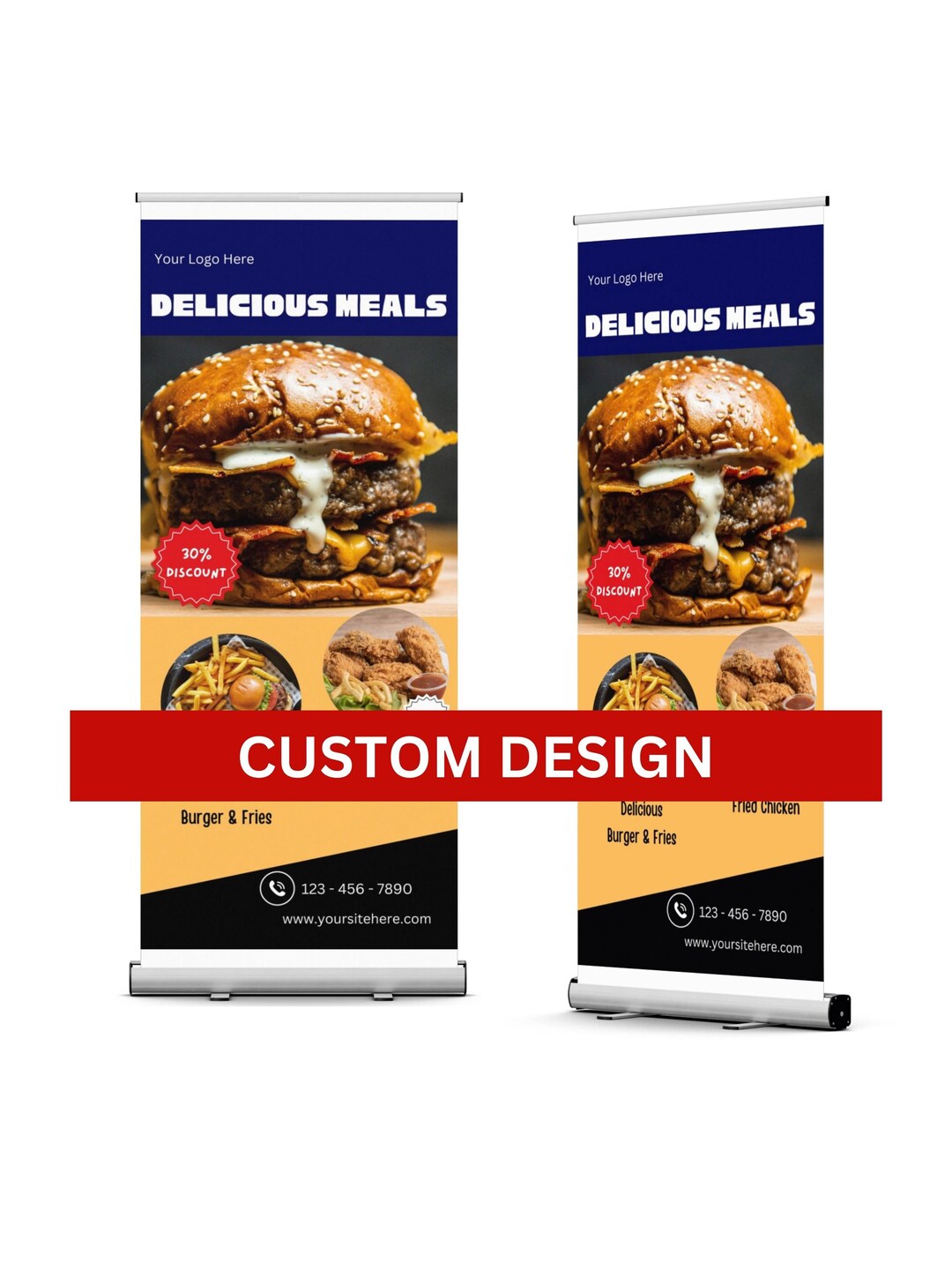 Customize Food Retractable Banner, Stand Roll up Banner, Pop up Shop ...