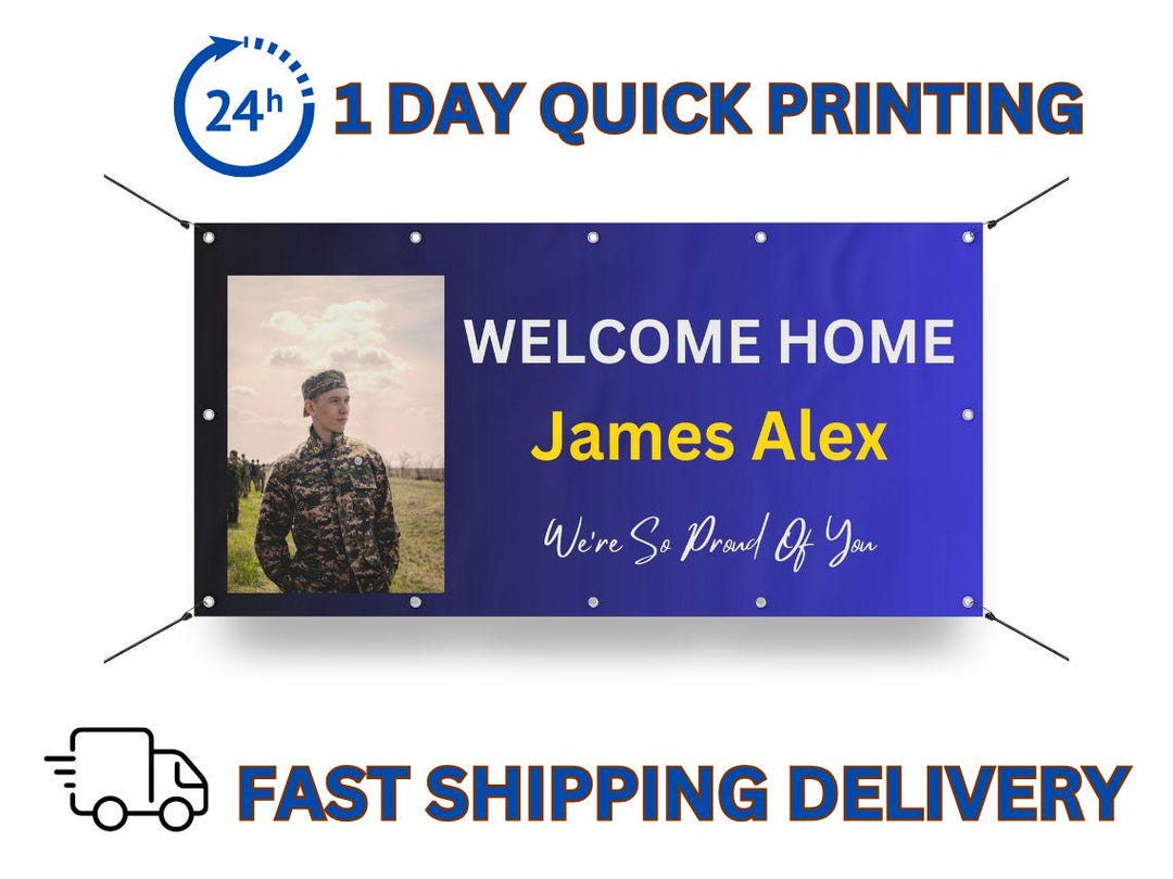 Welcome Home Custom Vinyl Banners , Personalized Design Full Color ...