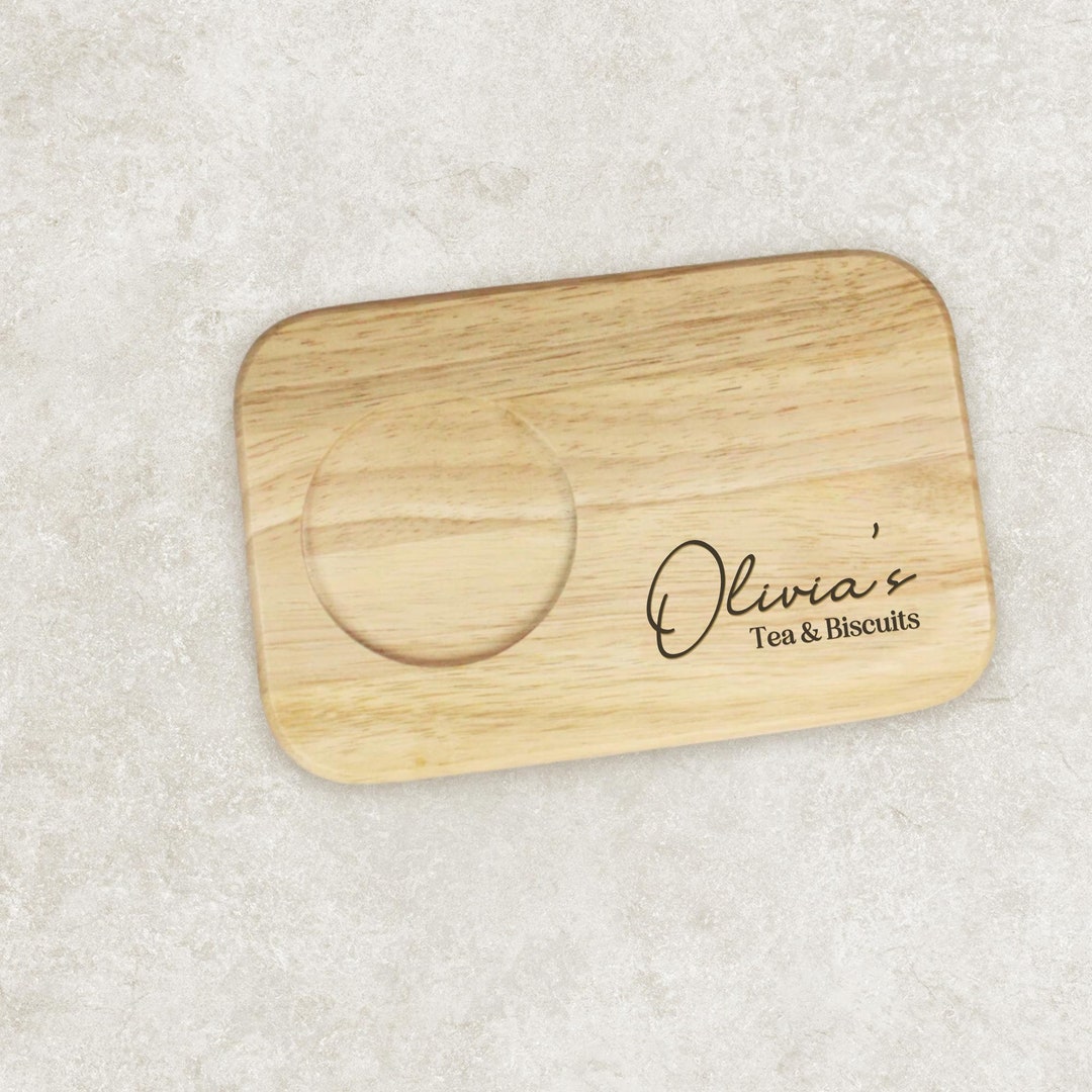 Tea and Biscuit Board, Wooden Biscuit Board Gift, Engraved Wood Tray ...
