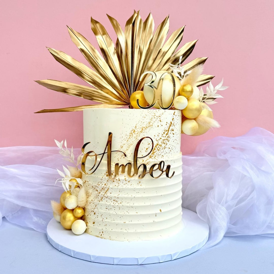 Custom Cake Name Charm and Age Cake Topper, Acrylic Cake Topper, Cake ...