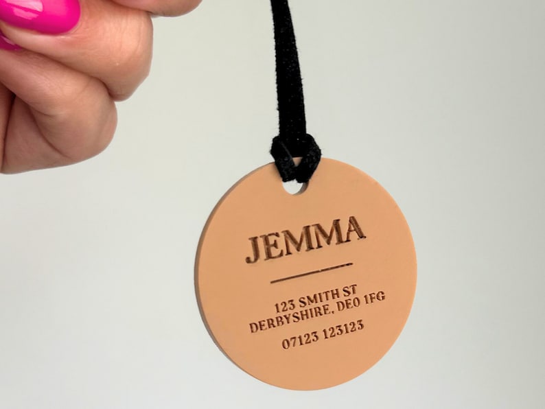 Personalised Luggage Tag, Custom Engraved Bag Tag, School Bag Name Tag ...