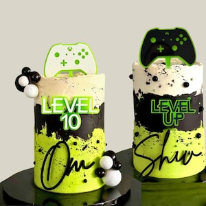 Gaming Cake Topper Set, Game Controller Cake Topper, Level up Cake ...