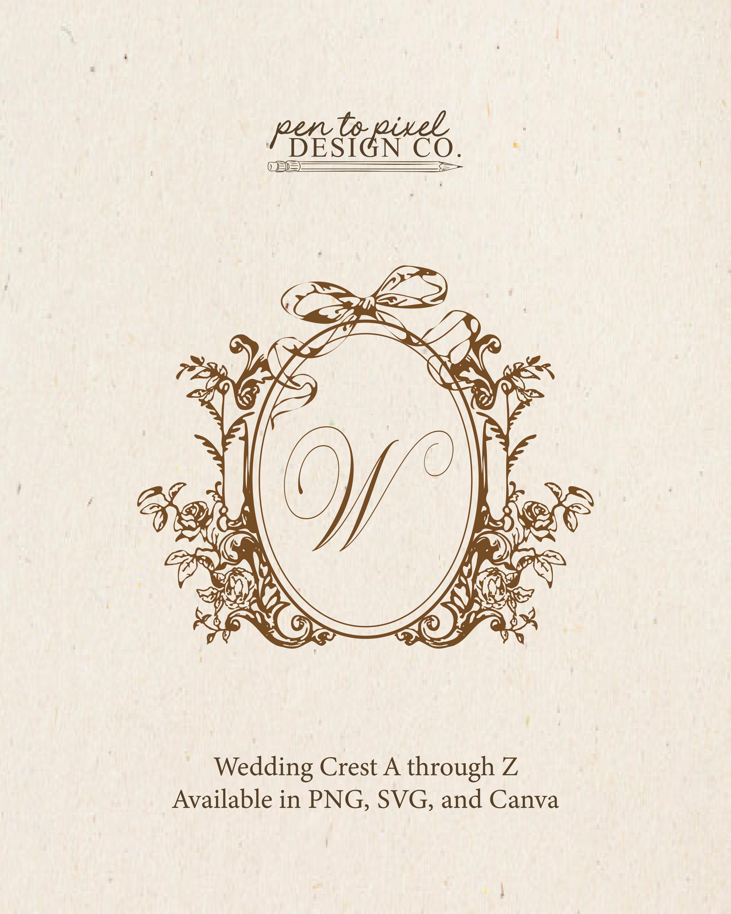 Wedding Crest A-Z | Monogram Crest Alphabet | Digital Download for ...
