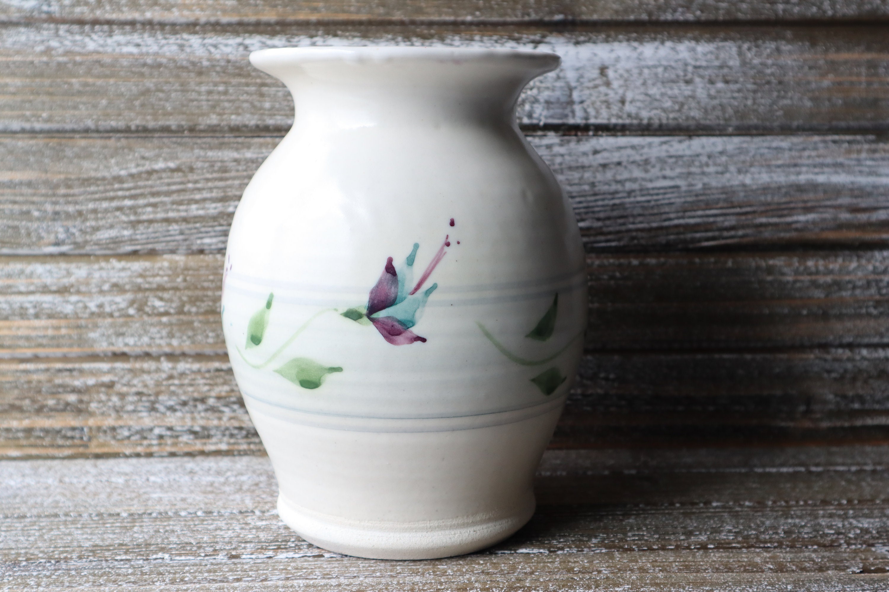 Hand Painted Fuchsias on Studio Pottery Vase - Artist Signed - Etsy