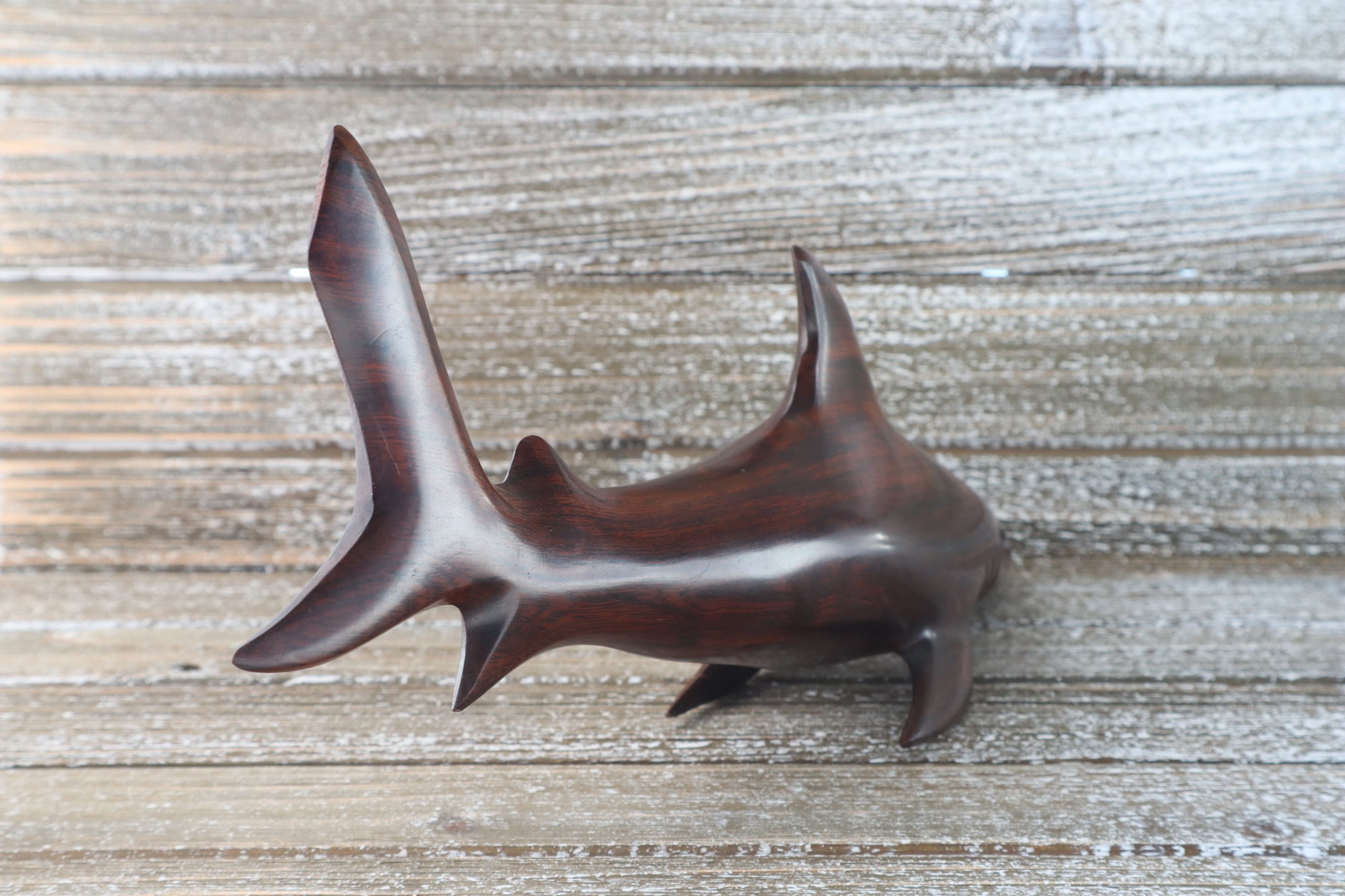 Carved Ironwood Shark Sculpture Shark Fishing Father's Day Gift Marine ...