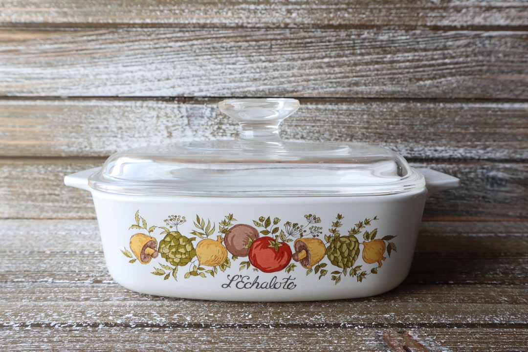 Rare Vintage Corning Ware L'echalote 1-quart Casserole Dish With Lid - 1970's Collectible ...