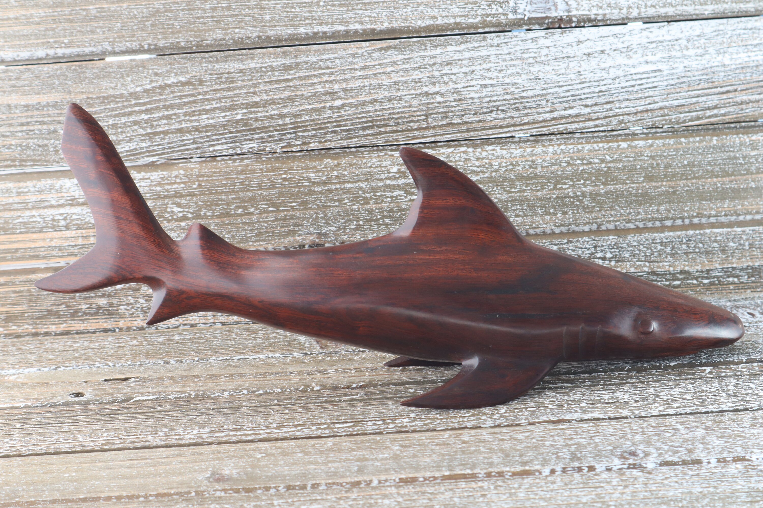Carved Ironwood Shark Sculpture Shark Fishing Father's Day Gift Marine ...