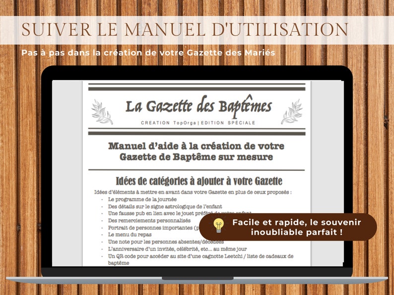 Modèle Gazette de Baptême à télécharger, magazine DIY personnalisable ...