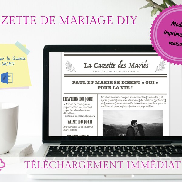 Gazette des mariés à télécharger - Etsy France