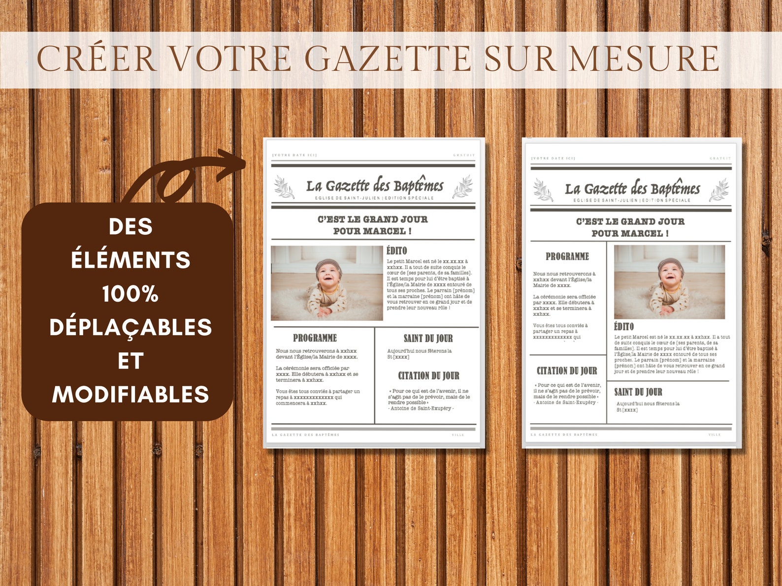 Modèle Gazette de Baptême à télécharger magazine DIY - Etsy France