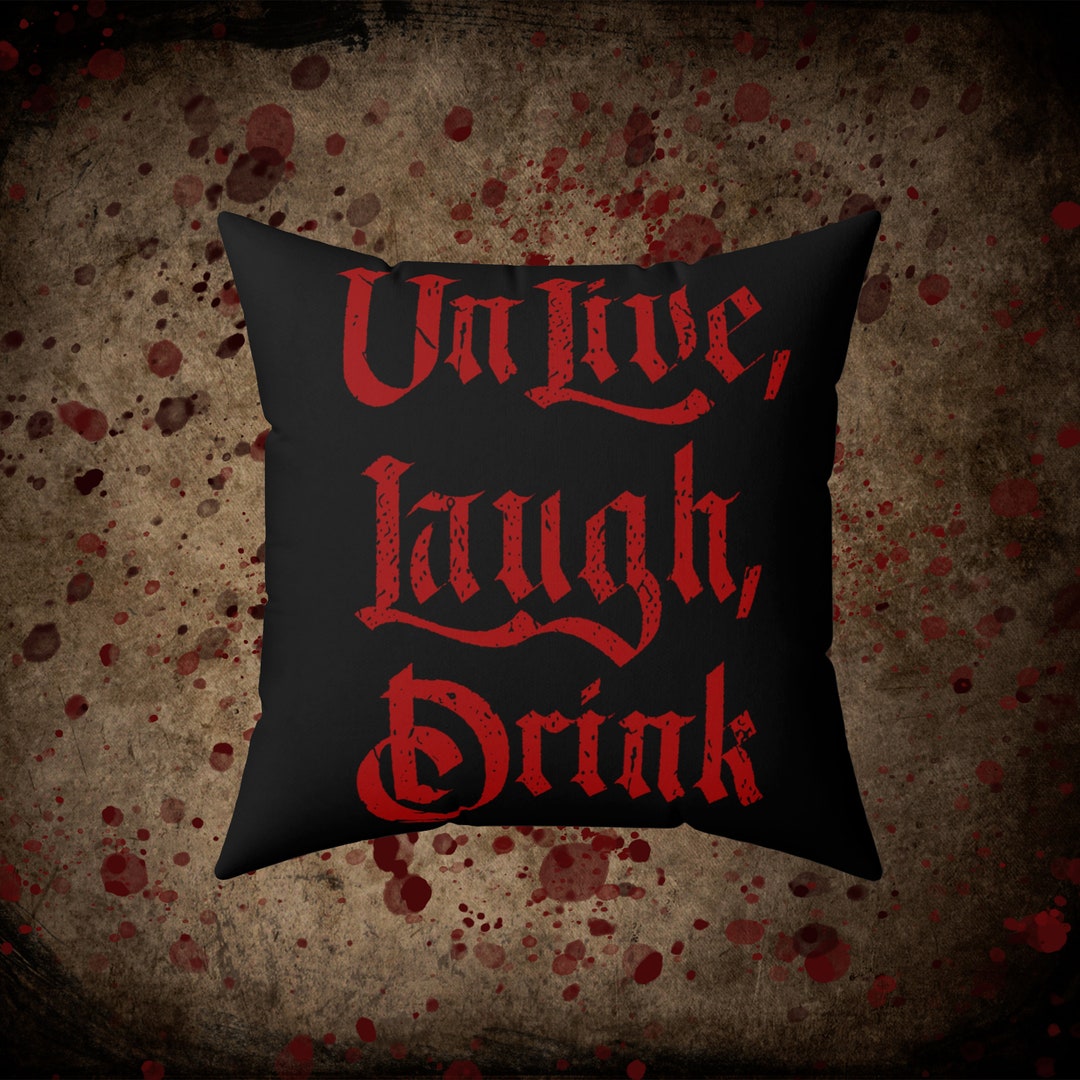 Unlive Laugh Drink Vampire Accent Pillow W/ Cover - Etsy