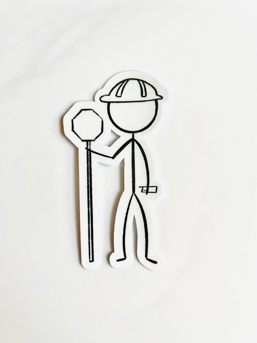 Stop Sign Construction Sticker Stickman Stick Man Stick - Etsy