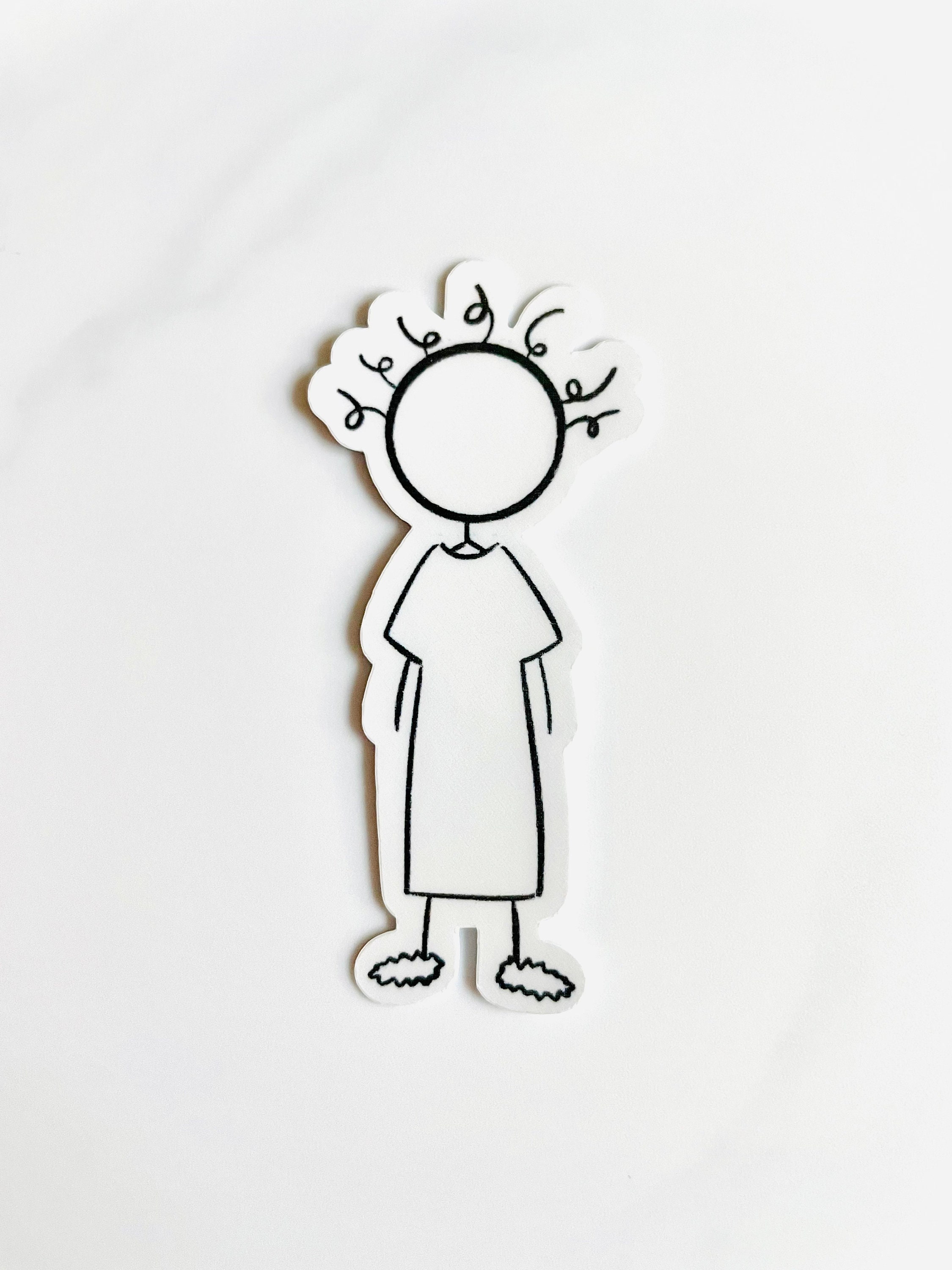 Stick Figure Girl With Curly Hair