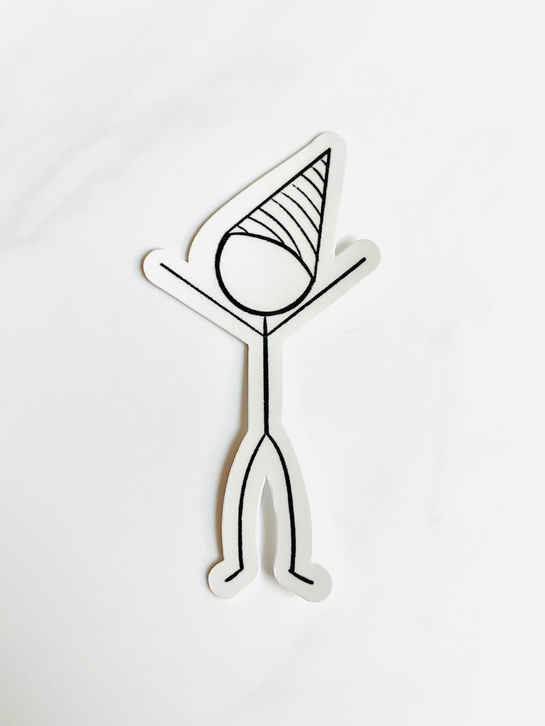 Birthday Stickman Sticker Party Hat Stick Man Stick Figure - Etsy