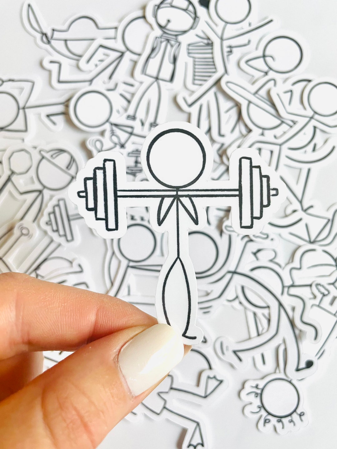 Gym Heavyweight Stickman Sticker Minimalist Sticker - Etsy