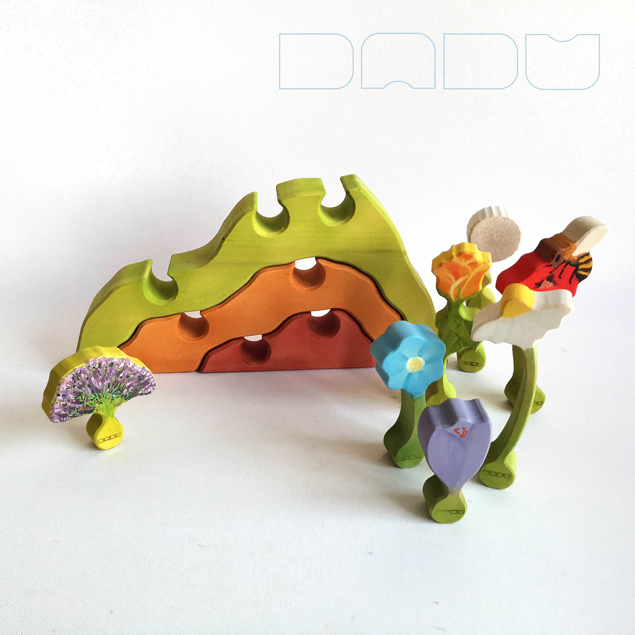 Handmade Wooden Garden Spring Flower Set Waldorf Wooden Flower Set ...