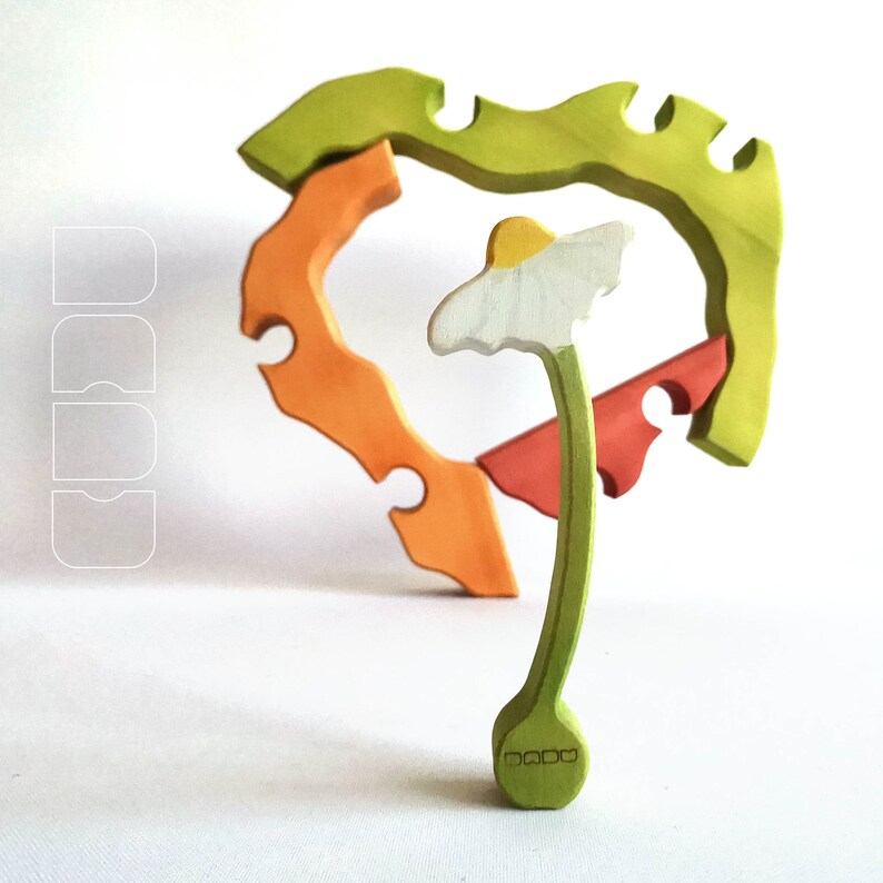 Handmade Wooden Garden Spring Flower Set — Waldorf Wooden Flower Set ...