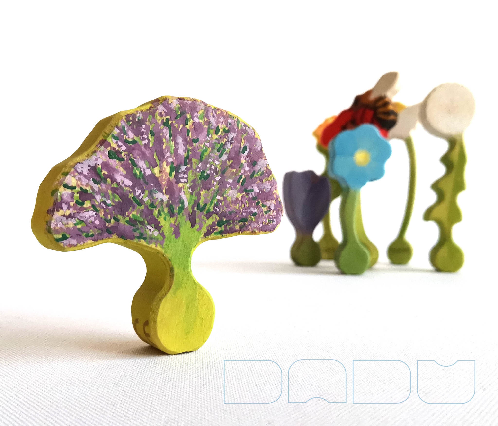 Handmade Wooden Garden Spring Flower Set — Waldorf Wooden Flower Set ...