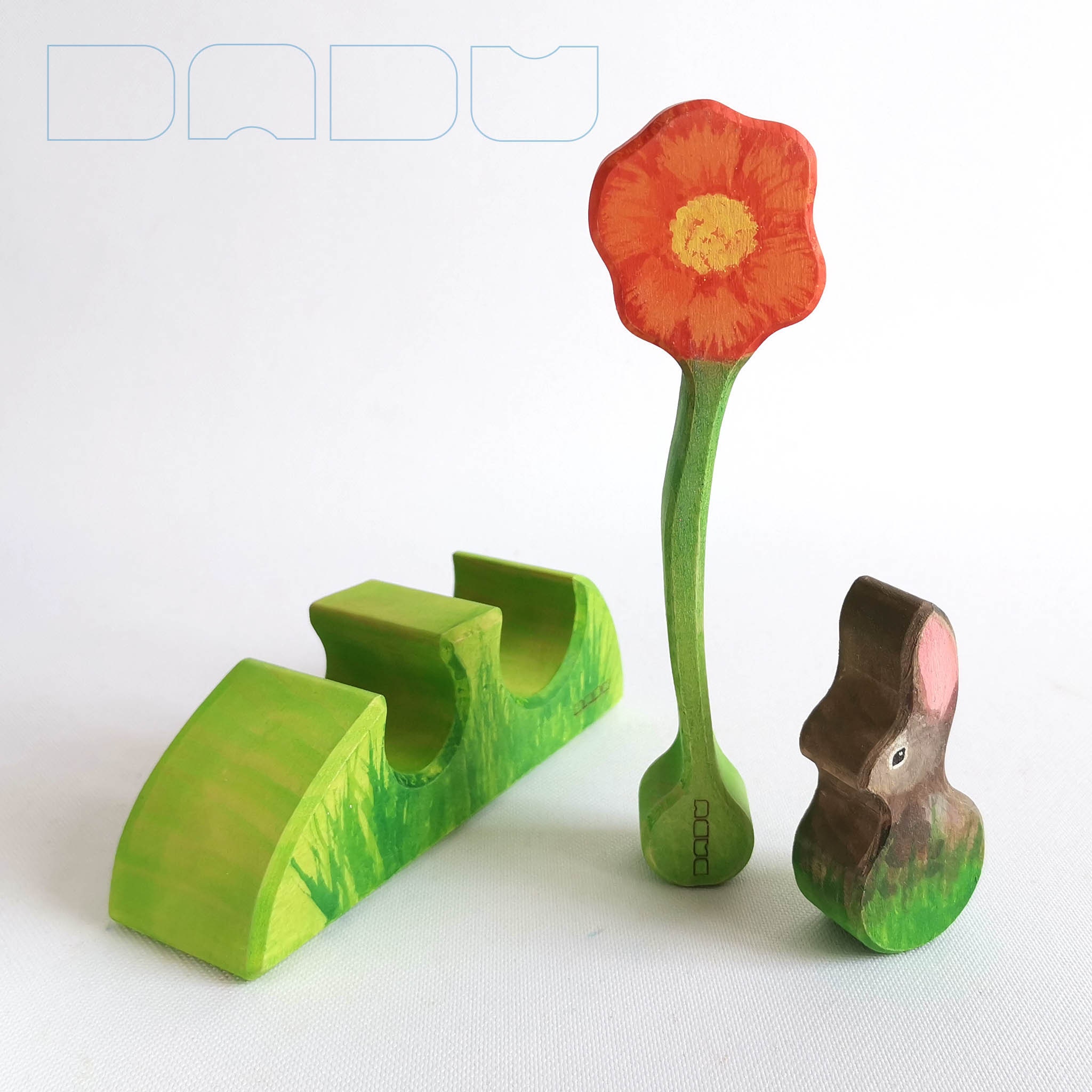 Wooden Puzzle Spring Flowers With Bunny, Organic Wooden Toy for Toddler ...