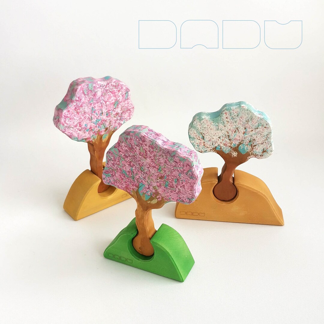 Blooming Wooden Spring Tree, Handmade Blooming Fruit Tree, Wooden Tree ...
