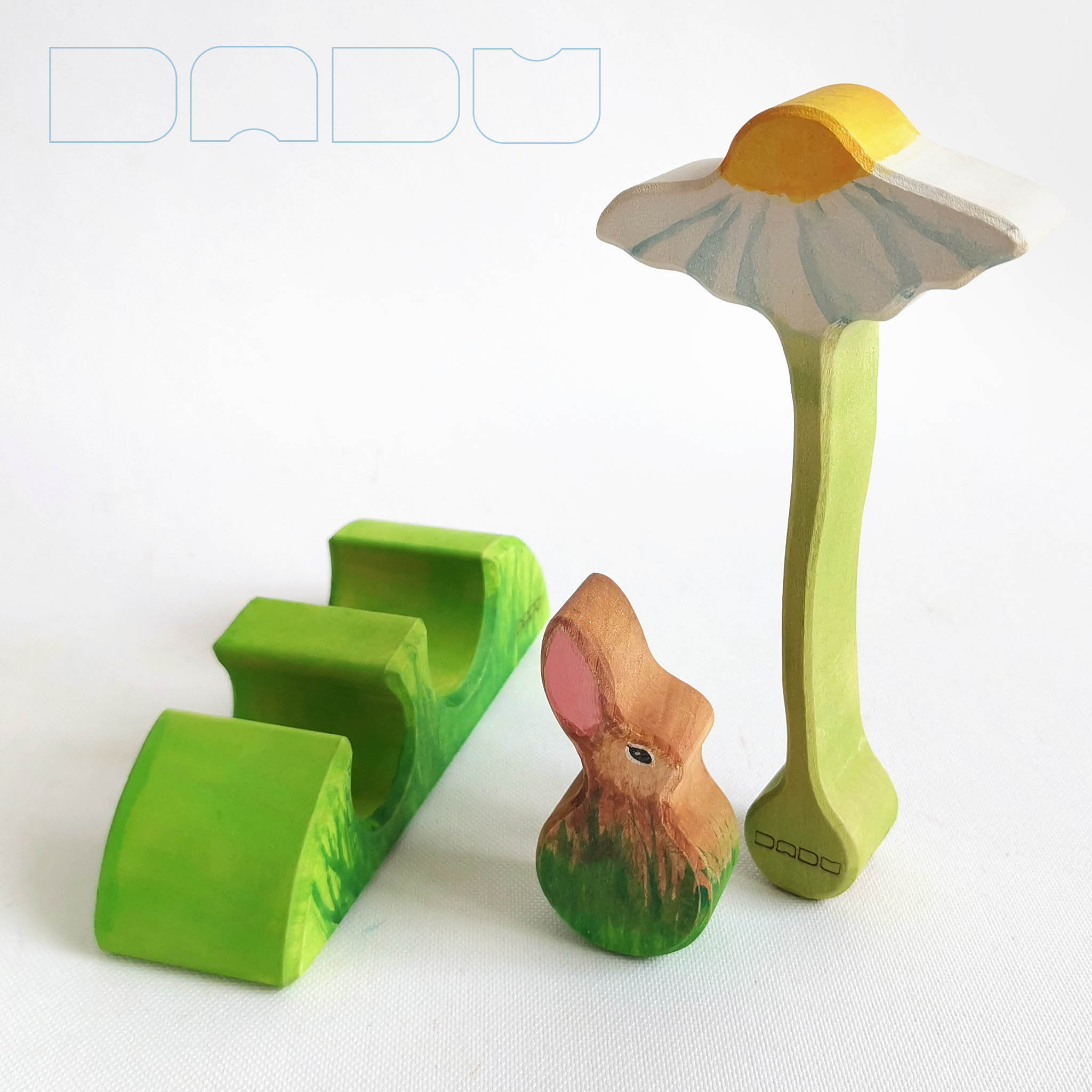 Wooden Puzzle Spring Flowers With Bunny, Organic Wooden Toy for Toddler ...