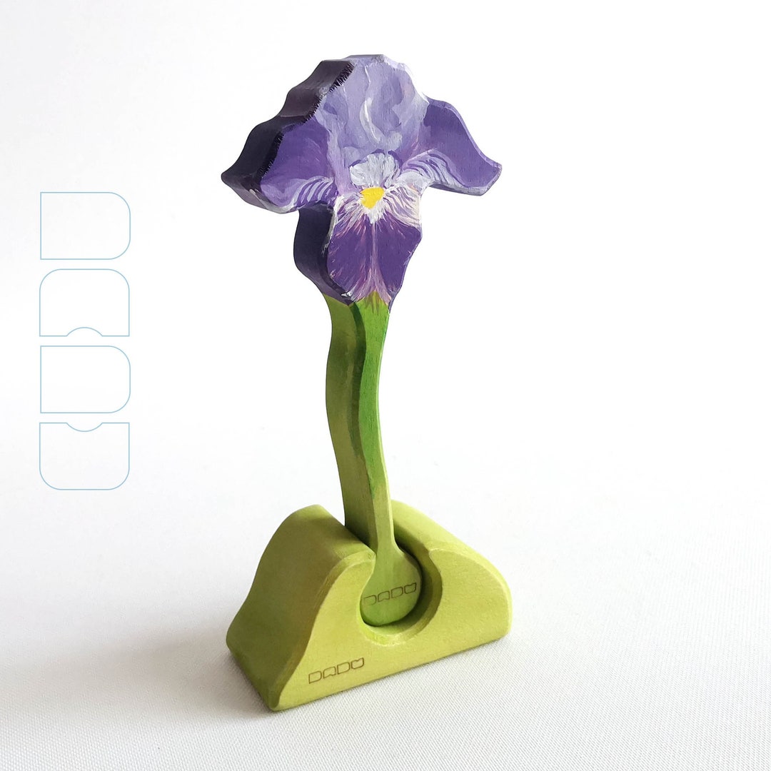 Wooden Iris Flower Garden, Educational Stacking Waldorf Toy Spring ...