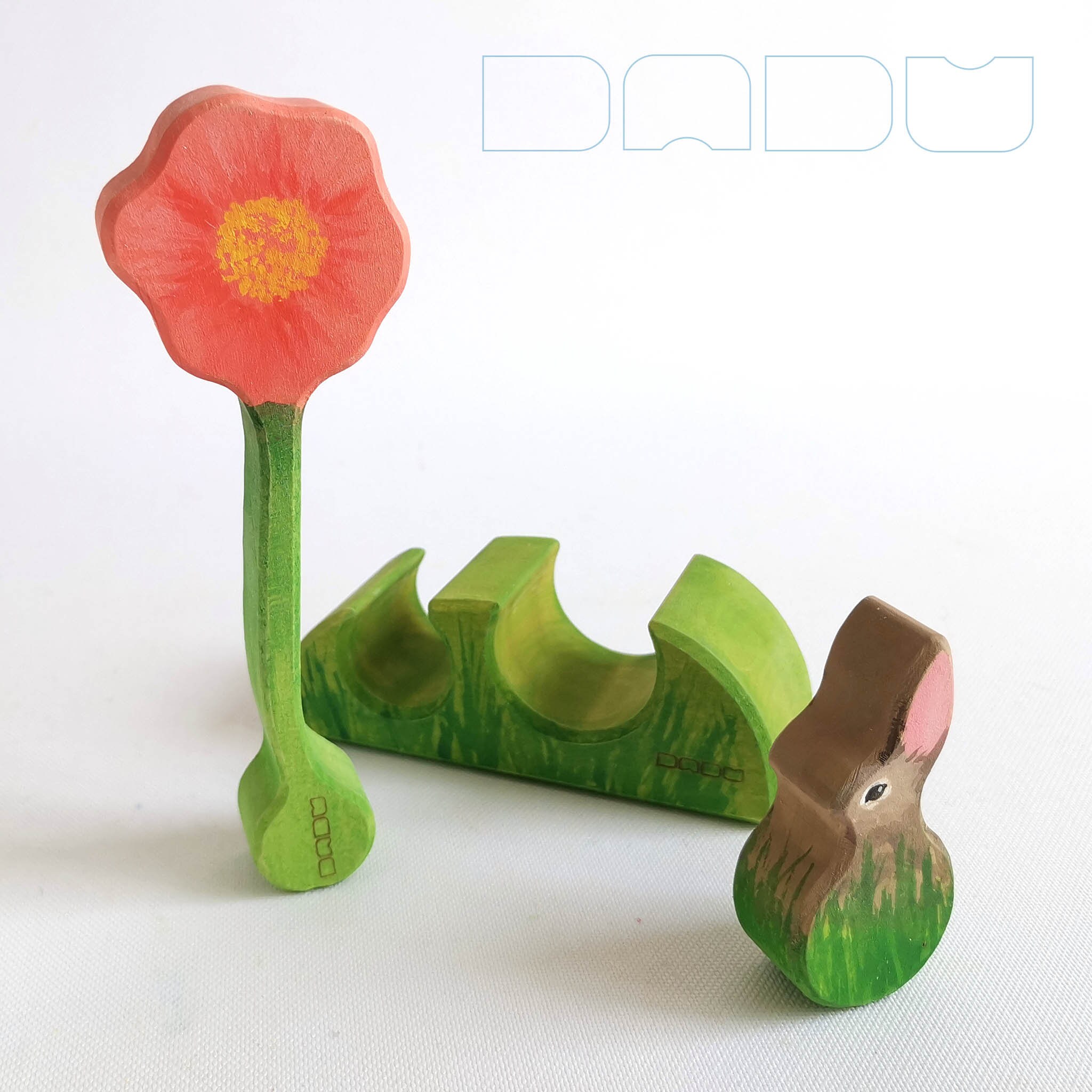 Wooden Puzzle Spring Flowers With Bunny, Organic Wooden Toy for Toddler ...