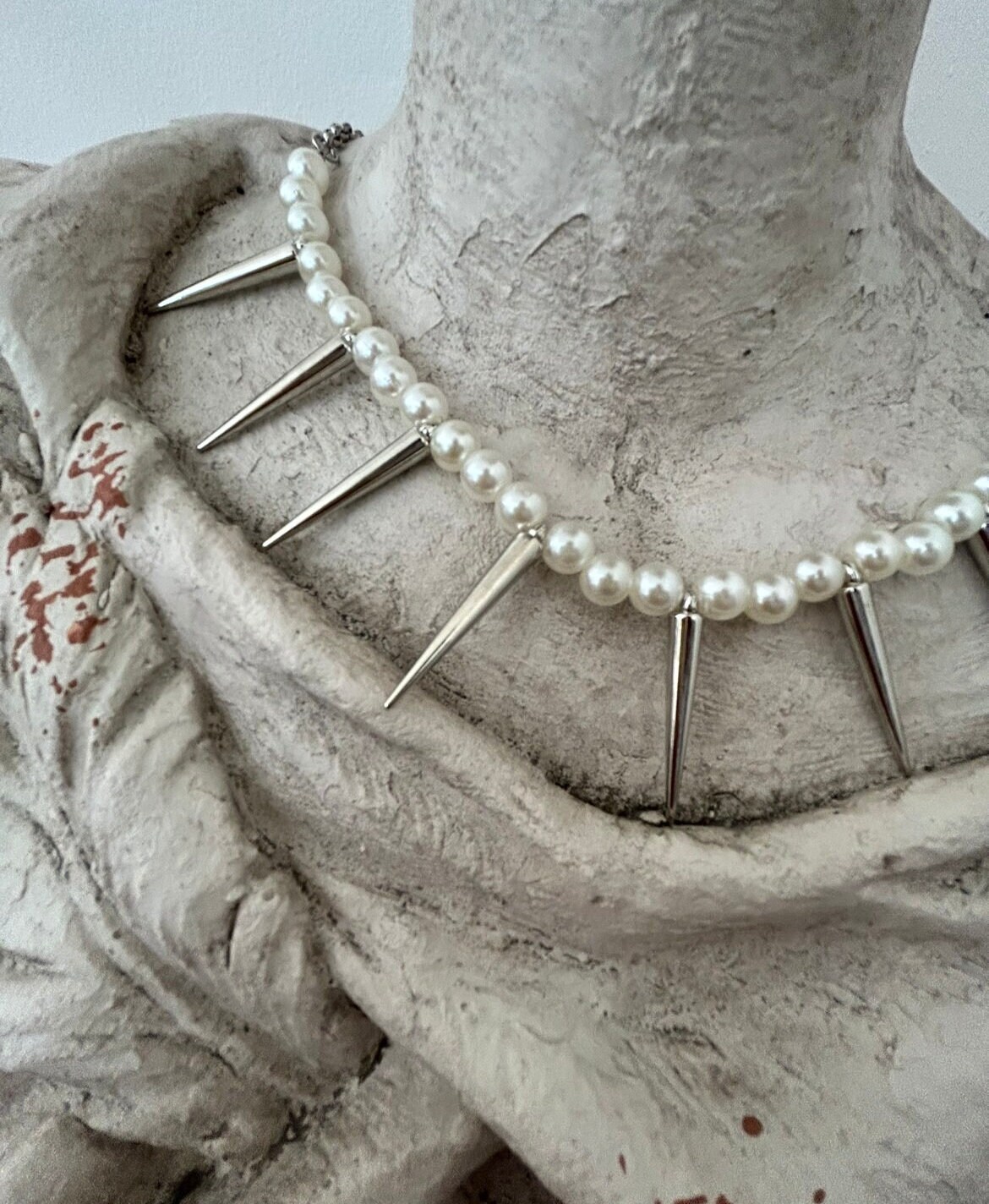 Pearls and Spikes Necklace - Etsy