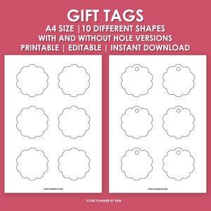Gift Tag Template, DIY Printable Gift Tags, Editable Template, Instant ...