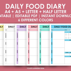 DAILY FOOD DIARY - Etsy