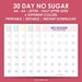 30 Day No Sugar Challenge, No Sugar Tracker - Etsy