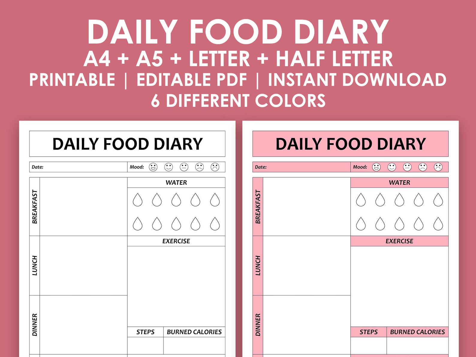 DAILY FOOD DIARY - Etsy