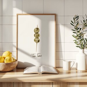 Olive Wall Art Tini Time Martini Print Bar Cart Accessories Old Money ...