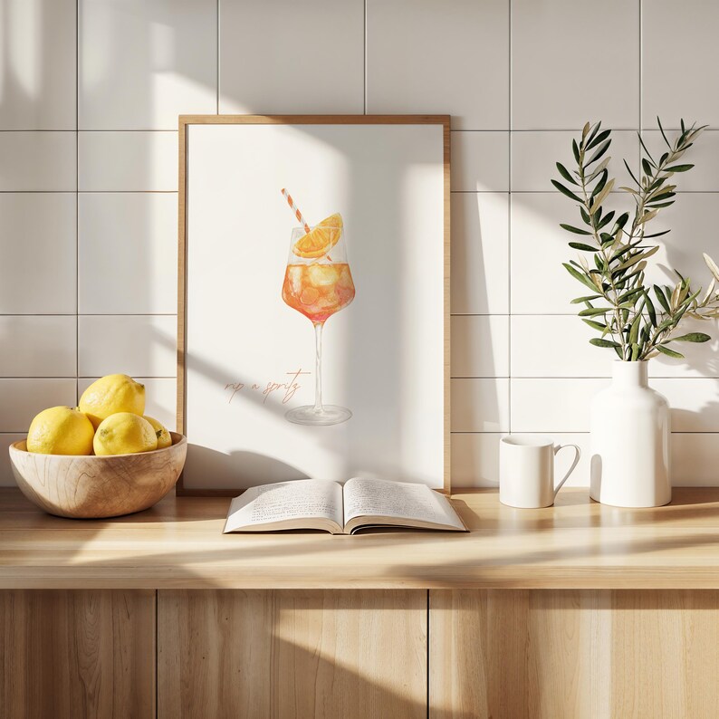 Aperol Spritz Print Bar Signage Dopamine Decor Aperol Spritz Poster ...