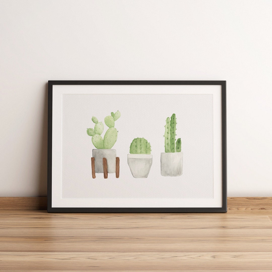 Art Print Cactus Watercolor Printable Cactus Set Botanical Prints ...