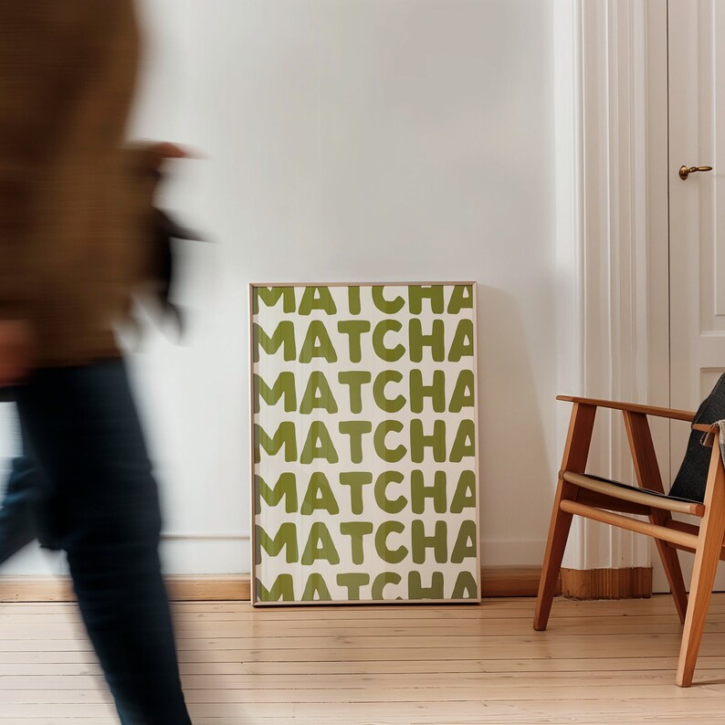 Matcha Latte Wall Art Japanese Tea Coffee Poster Kitchen Coffee Bar ...