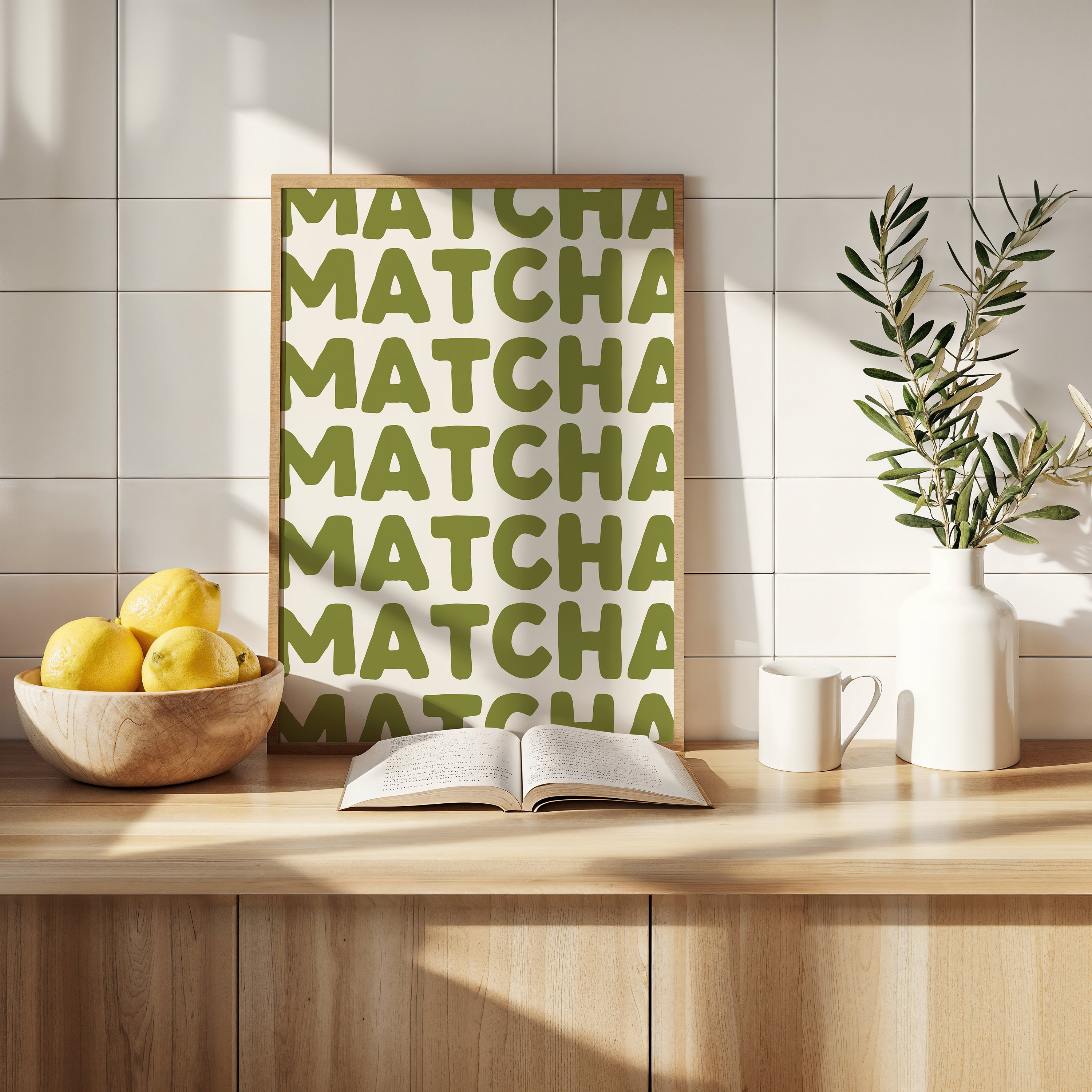 Matcha Latte Wall Art Japanese Tea Coffee Poster Kitchen Coffee Bar ...