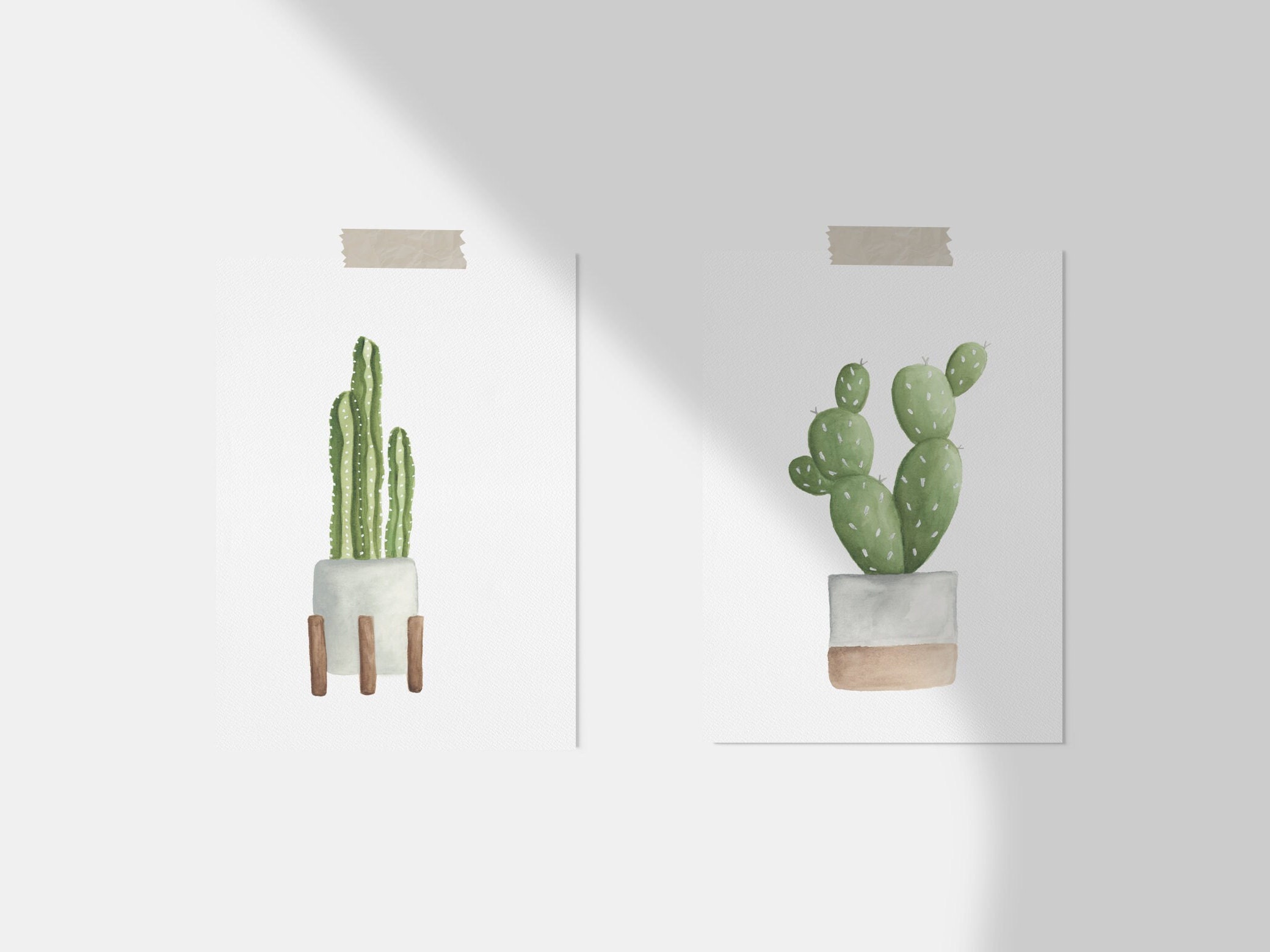 Print Bundle Cactus Watercolor Printable Art Set Botanical Prints ...