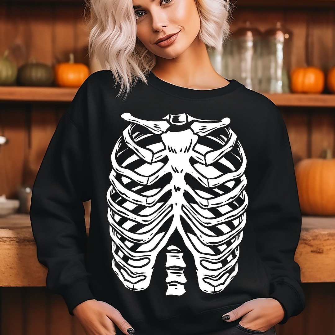 Skeleton Rib Cage Halloween Sweatshirt Halloween Ribcage - Etsy