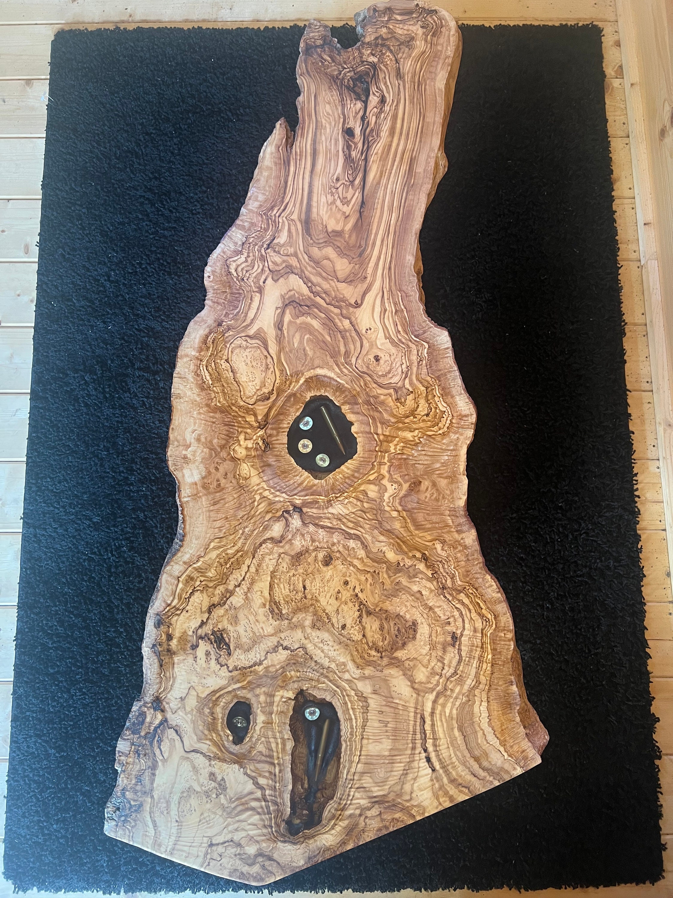 Olive Wood & Epoxy - Bullet Table - Live Edge - - Etsy