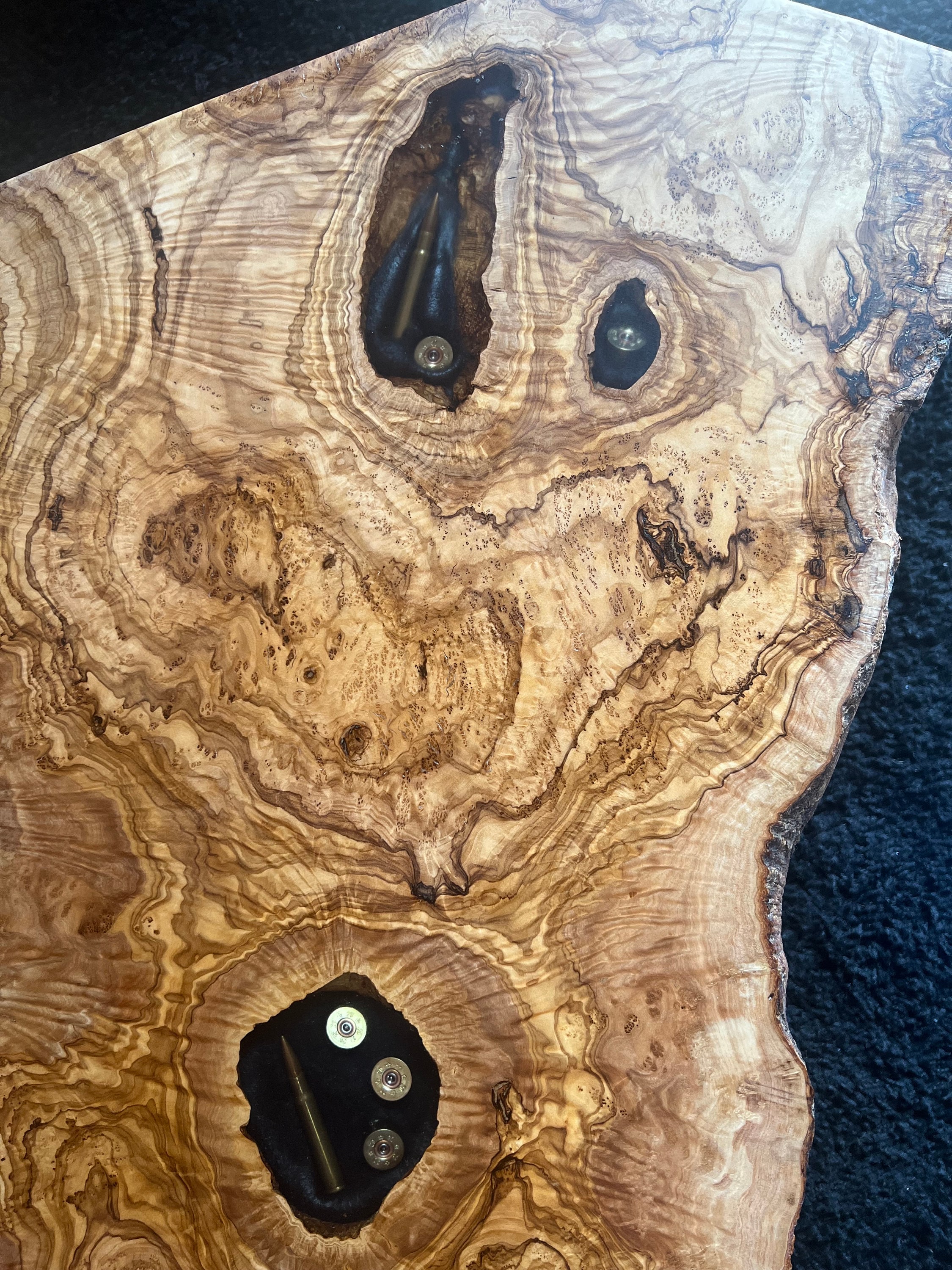 Olive Wood & Epoxy - Bullet Table - Live Edge - - Etsy