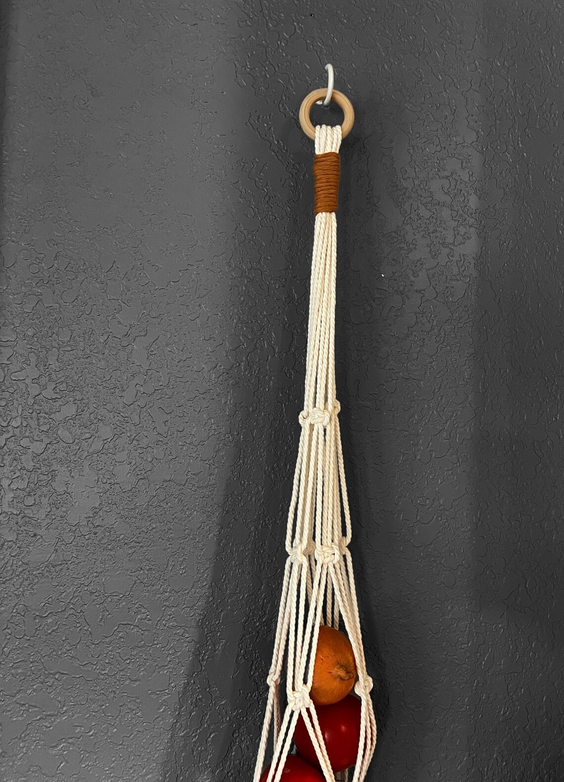 Macrame Vegetable Bag | Kitchen Decor | Macrame Kitchen Produce Hanger ...