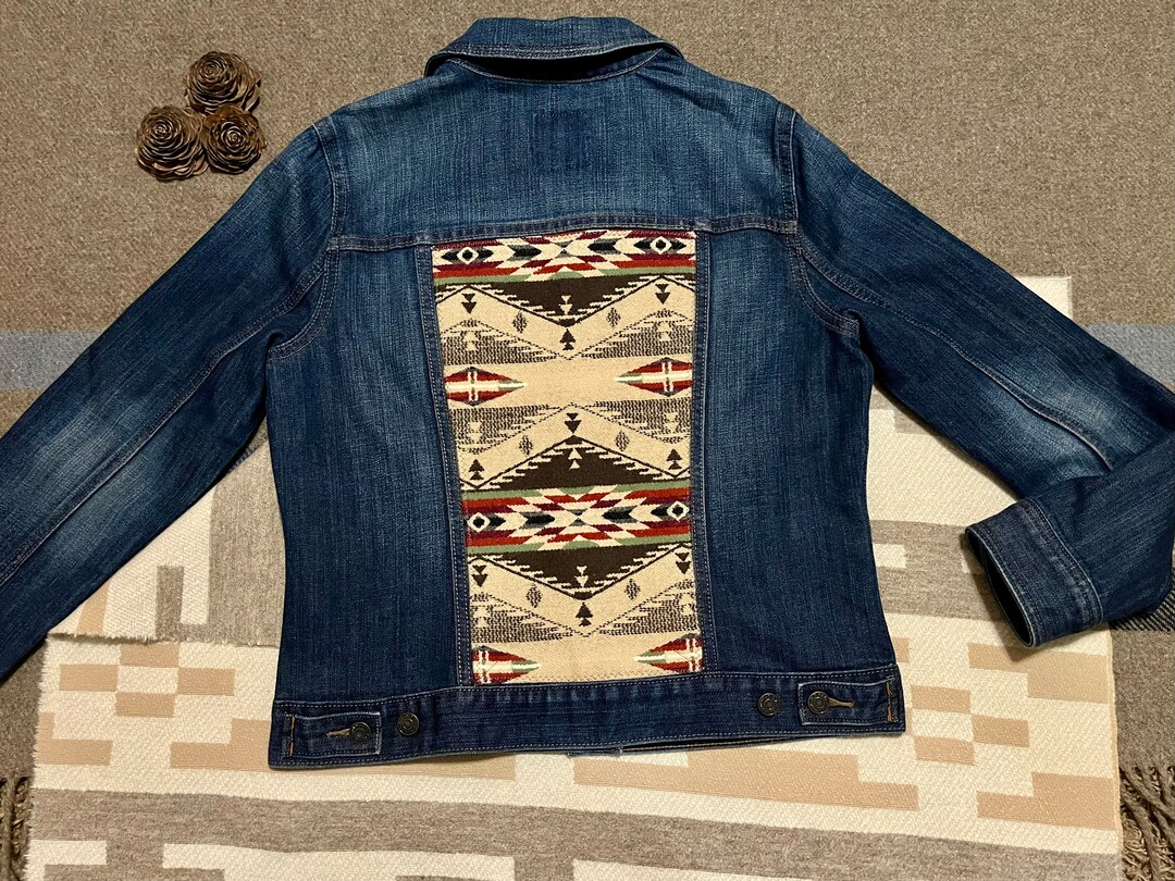 Women's Denim Jacket With Wool Accent - Etsy