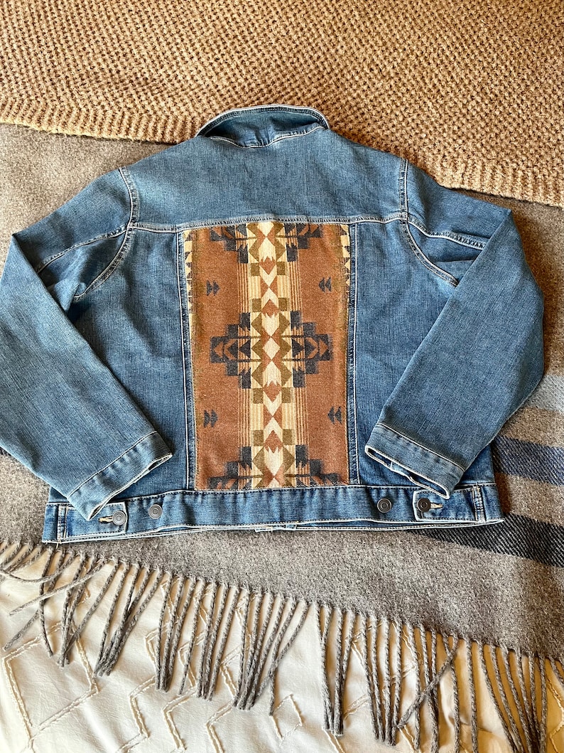 Denim Jacket Redesigned Using Gorgeous Wool Accent on the Back Panel ...
