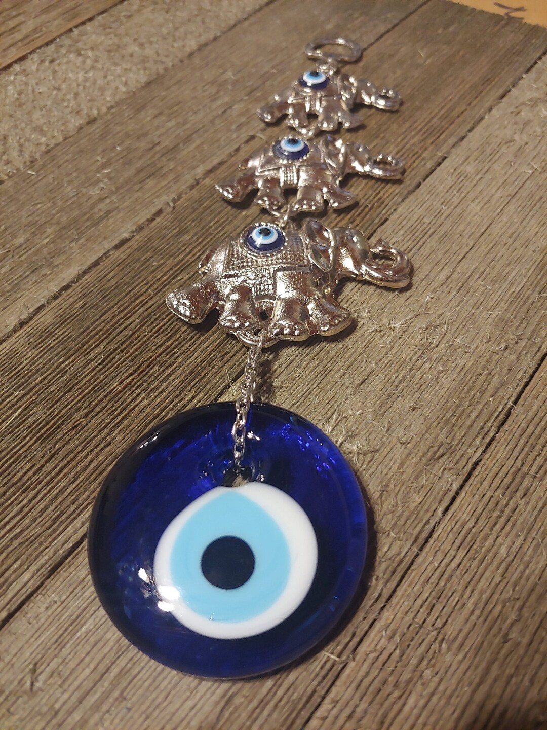 Stacked Pewter Elephant Evil Eye Wall Art - Etsy