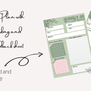 Lesson Plan With Marking and Feedback Sheet Eucalyptus Design - Etsy