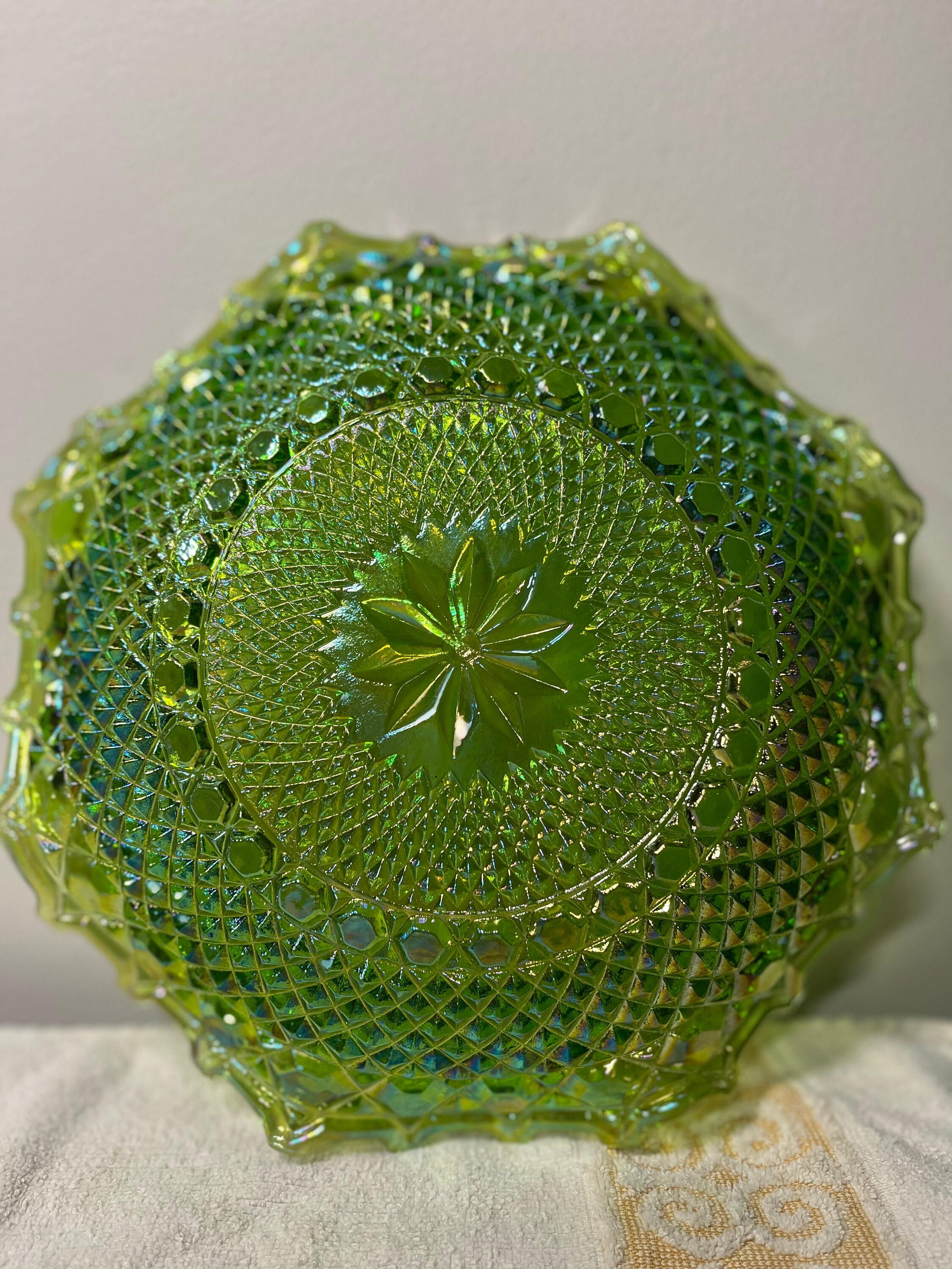 Iridescent Carnival Indiana Glass Pinwheel Dish - Etsy