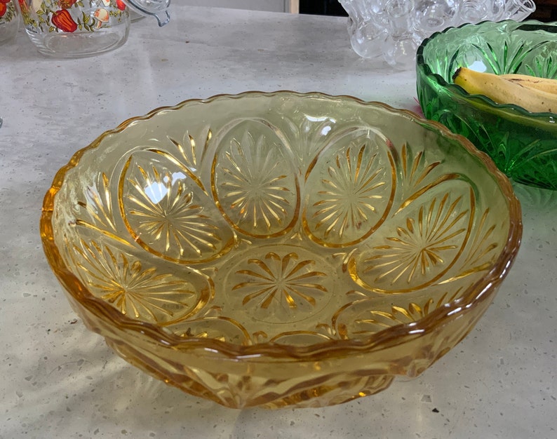 Anchor Hocking Starburst Glass Bowl - Etsy