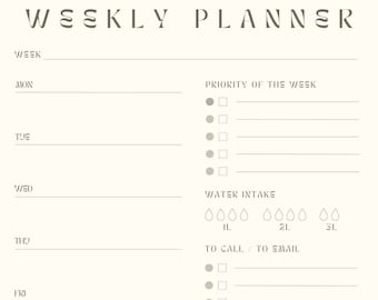 Digital Weekly Planner Digital Printable Goodnotes for - Etsy